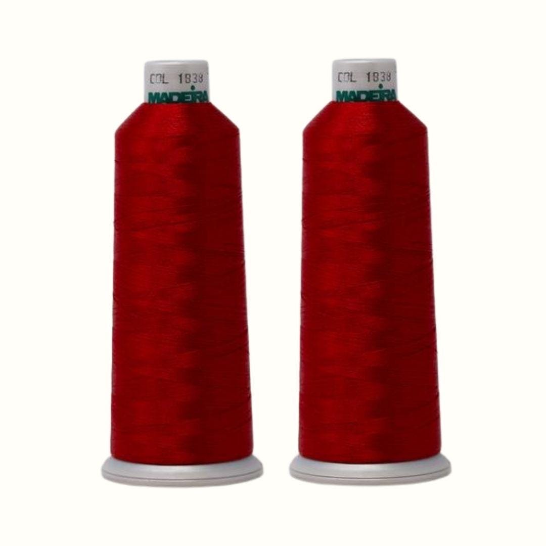Madeira Polyneon Embroidery Thread - 2 Pack Red - 1838 - 5500 YD 40 Wt ...