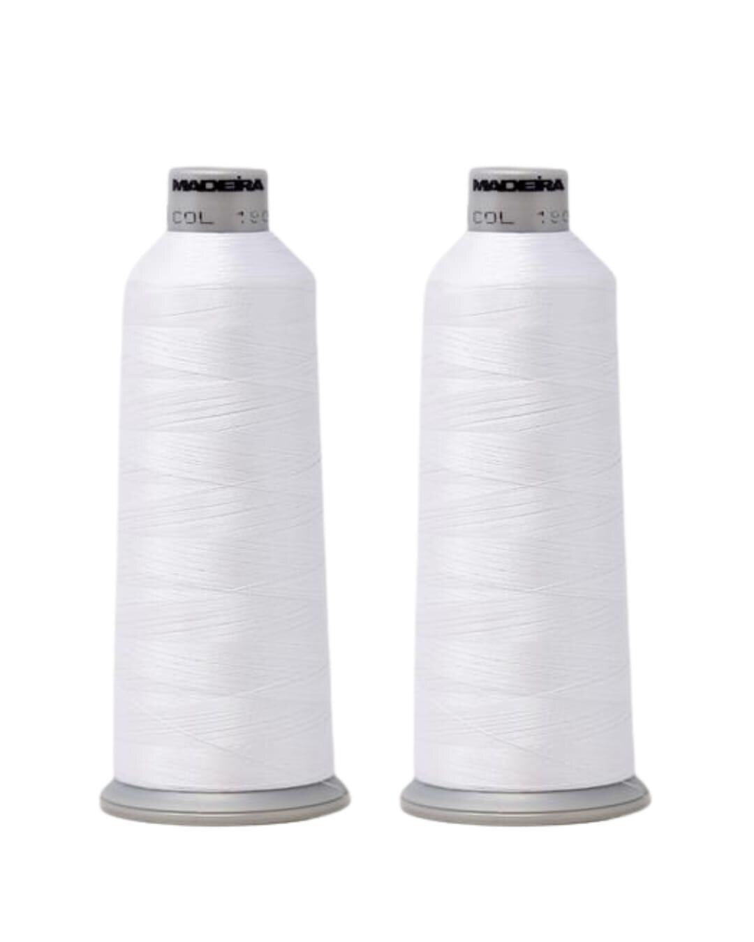 Madeira Polyneon Embroidery Thread - 2 Pack White - 1801 - 5500 YD 40 ...