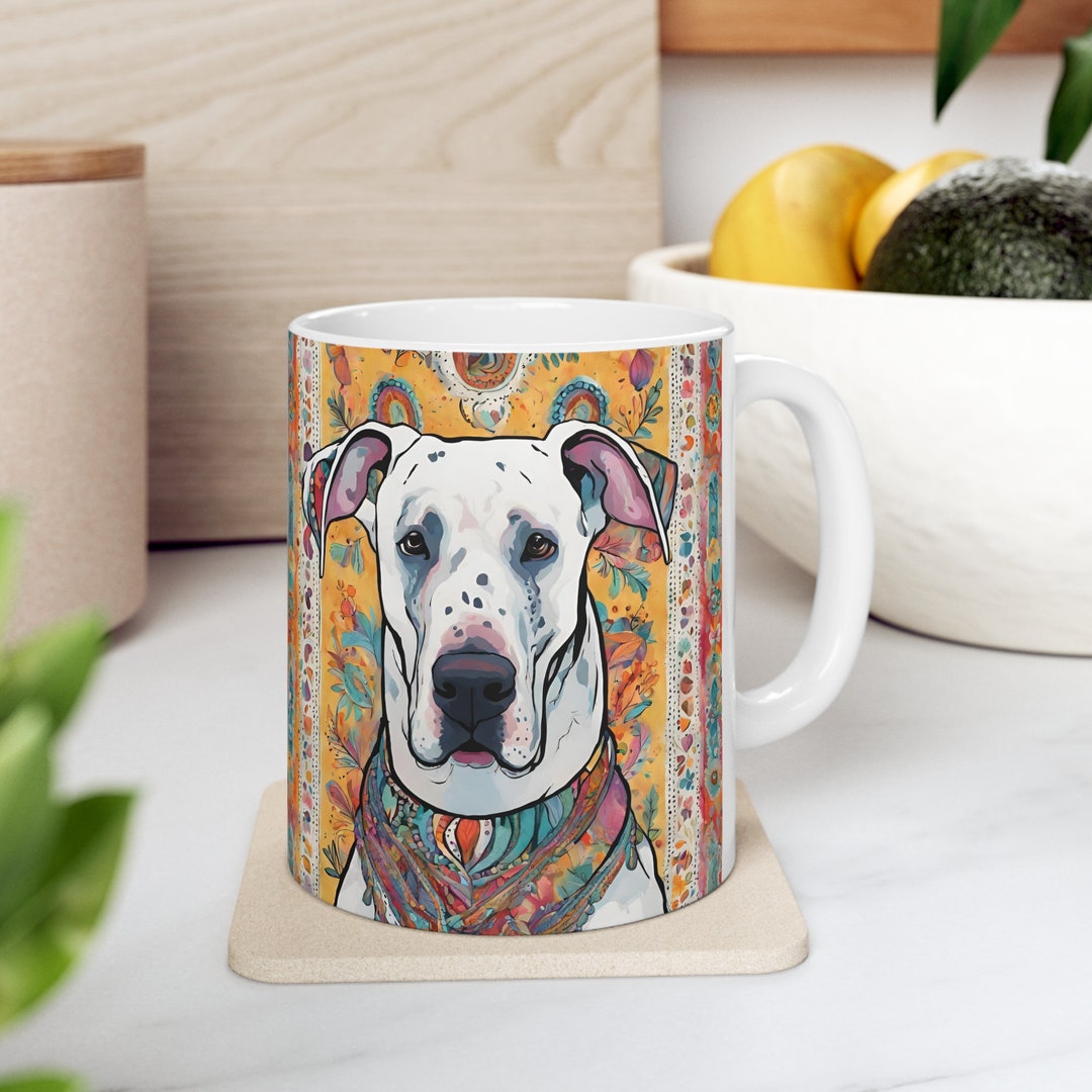 Great Dane Coffee Mug Start Your Day With Pawsitive Vibes Colorful GOOD ...
