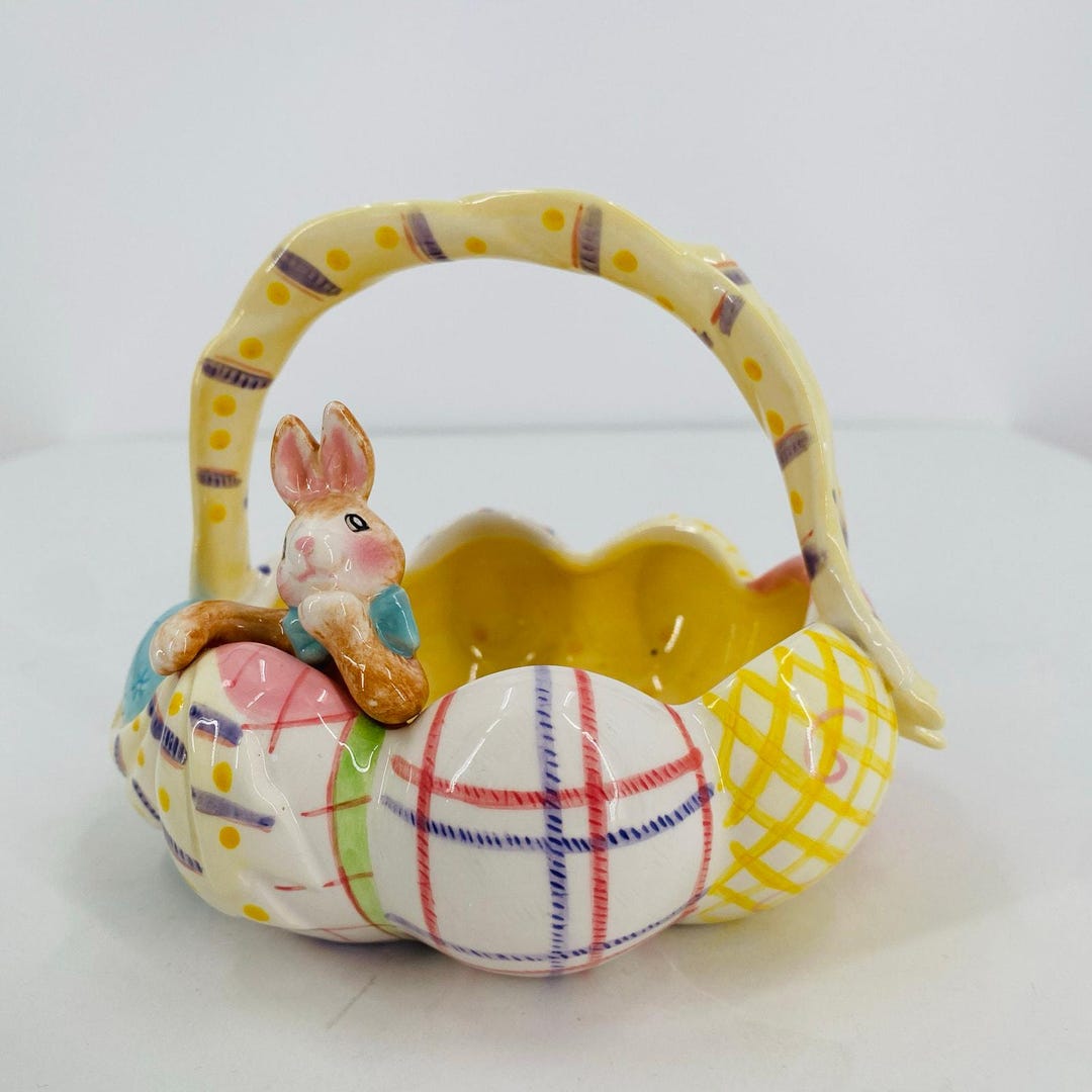 Fitz & Floyd Easter Bunny Eggs Basket Decor Vintage 90s A Good Egg - Etsy