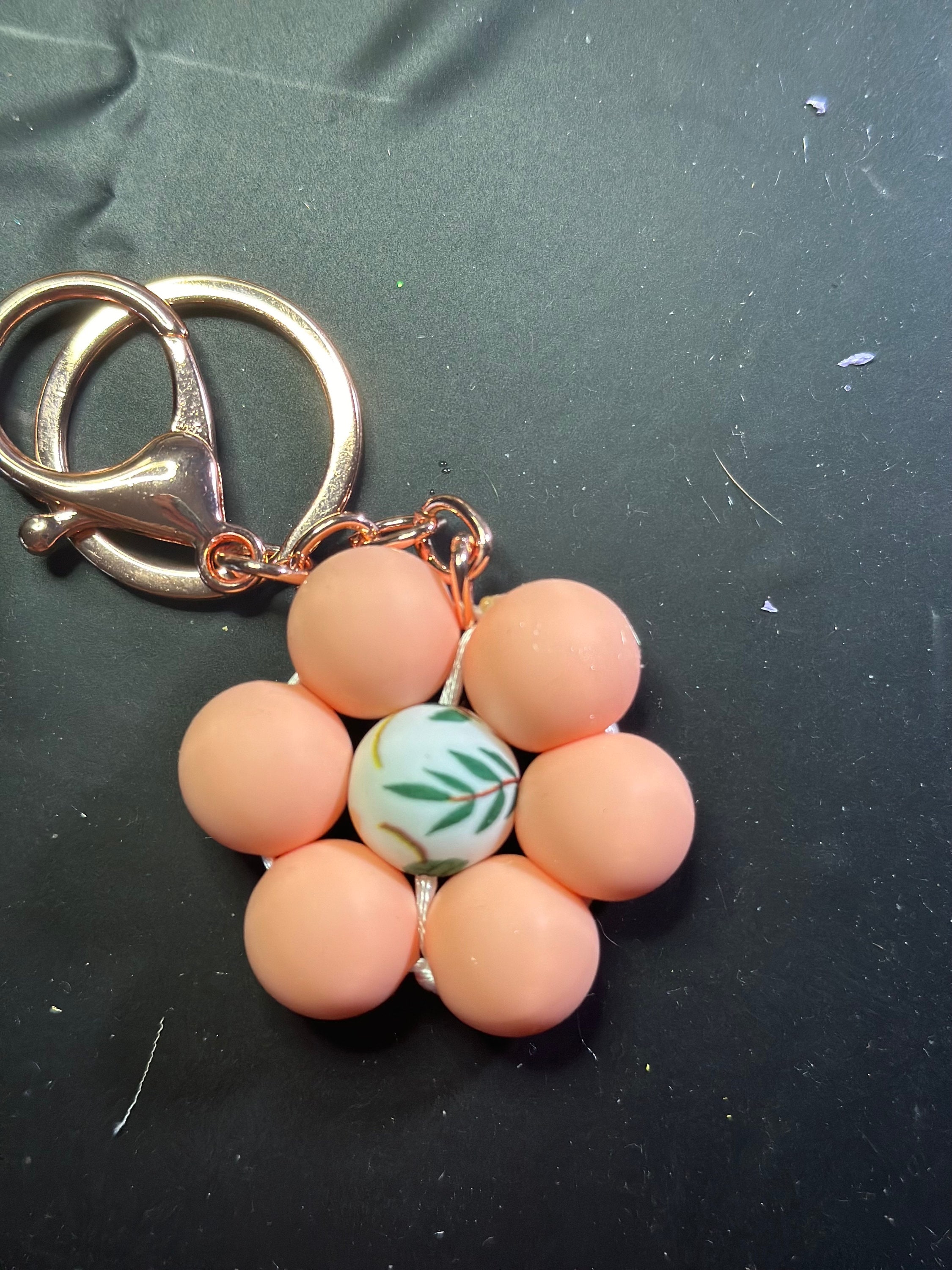 Flower Bead Key Chain - Etsy
