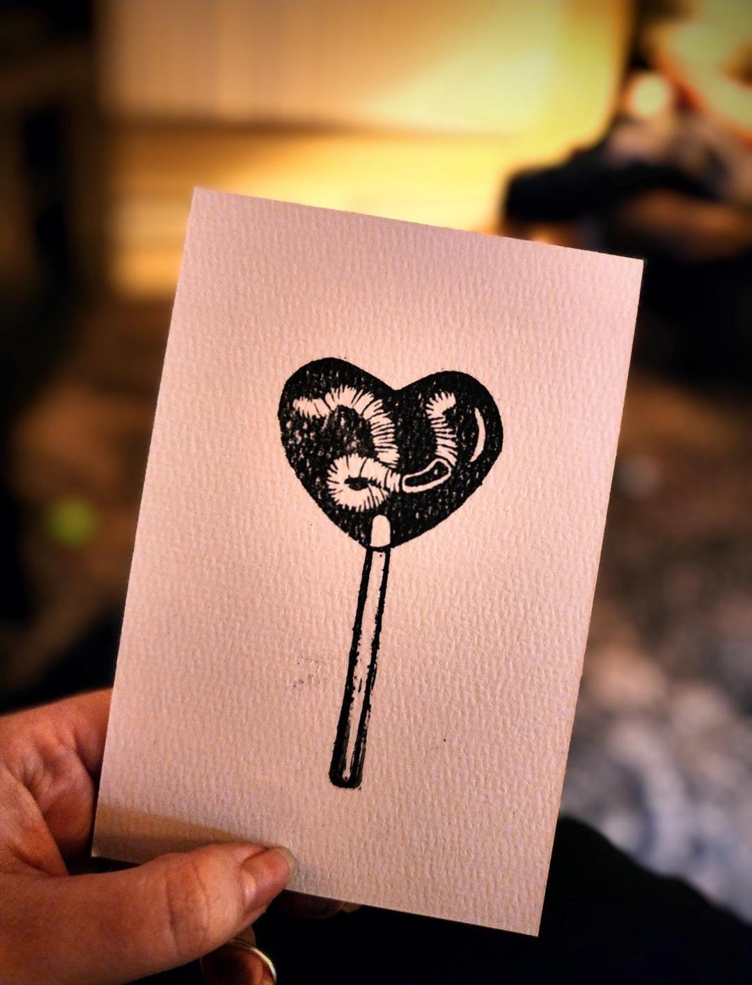 Lino Art Print: Worm Lub, Bug Candy, Oddity, Whimsicagoth, Handmade Art ...