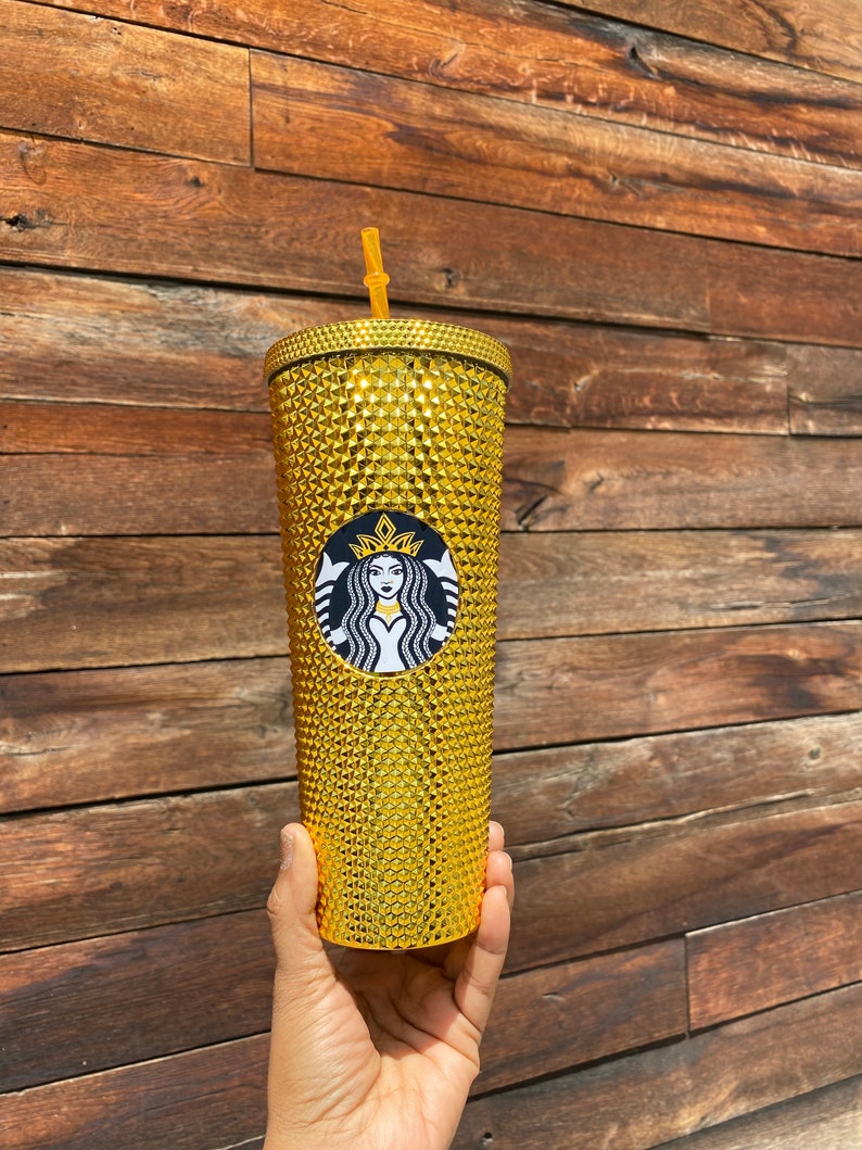 Starbucks Queen-black & Gold | Starbucks Inspired Logo | Studded ...