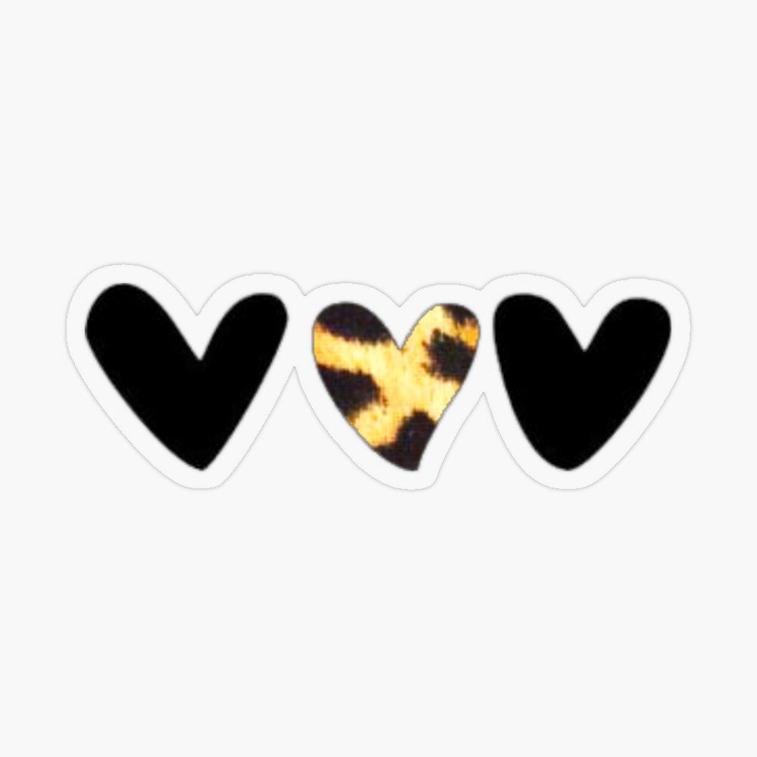 Leopard Heart-transparent/white Outlined Vinyl Sticker/love/christian ...