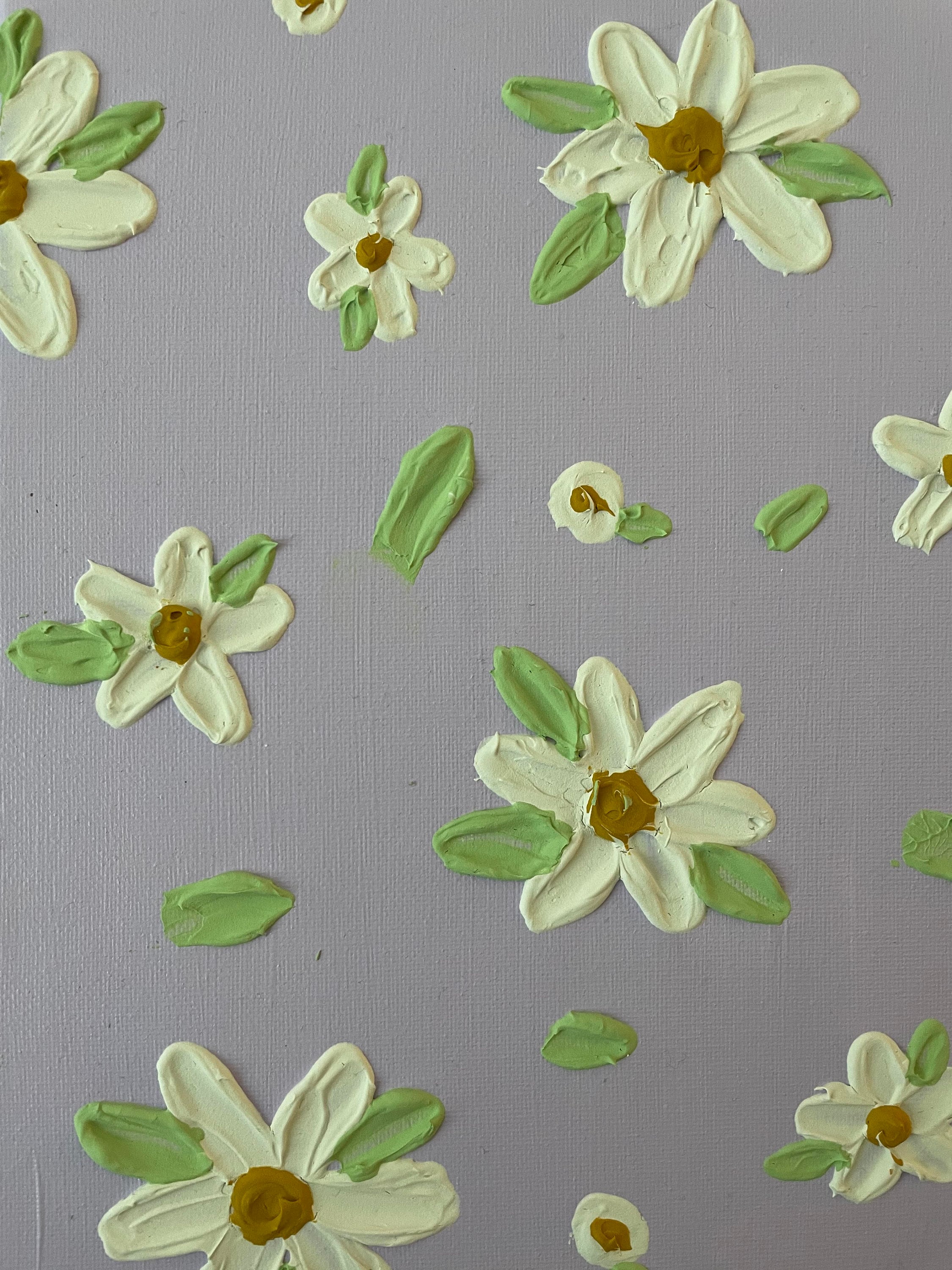 3D Modeling Paste Floral Daisies Canvas Art - Etsy
