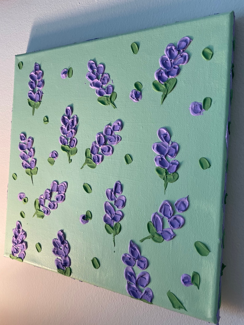 3D Modeling Paste Floral Lavender Canvas Art - Etsy