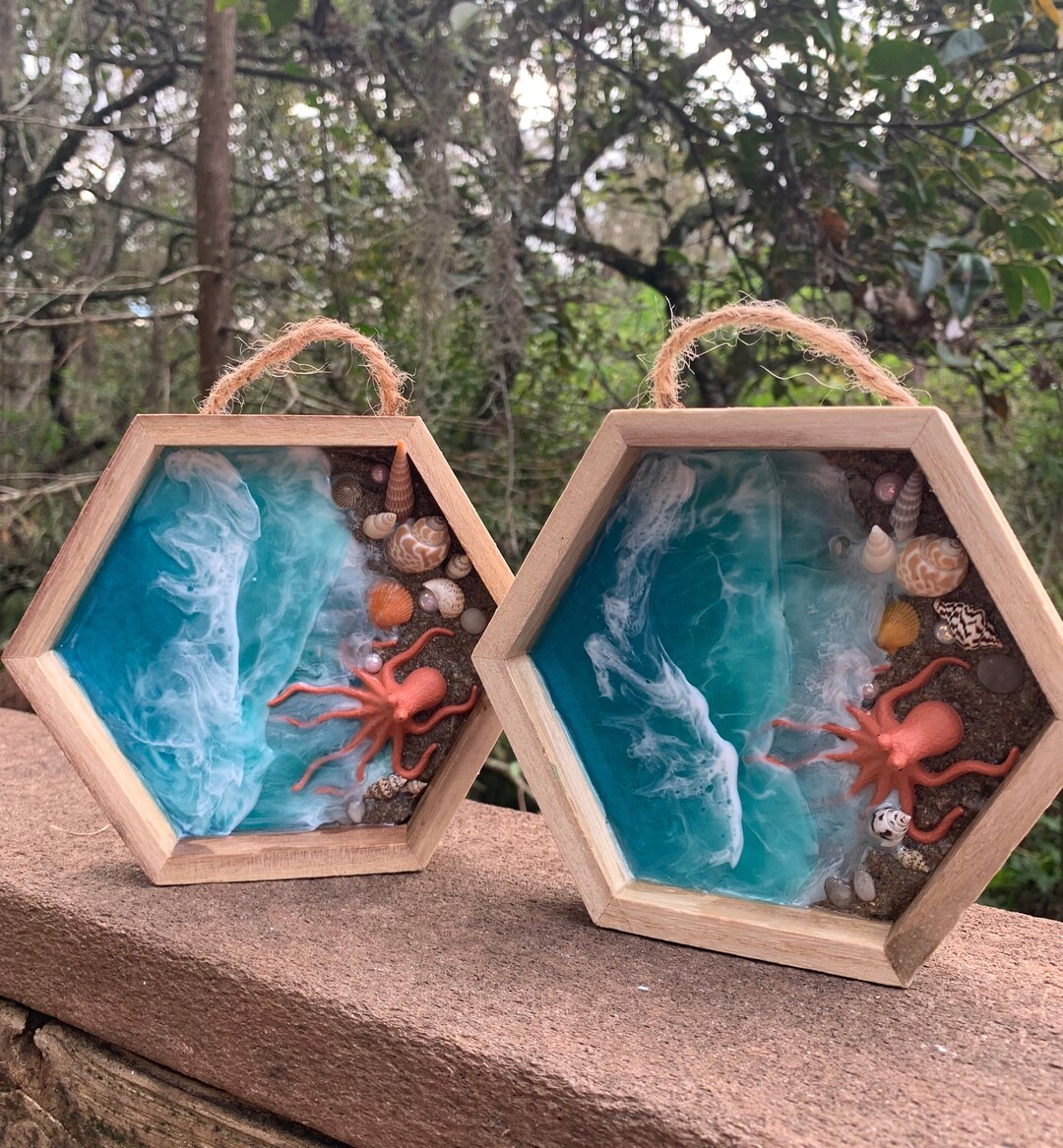 Ocean Resin Box , Wave Resin Art , Octopus Resin, Resin Shadowbox - Etsy