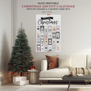DIY Advent Calendar Poster, Christmas Countdown, 3 Card Sets (digital ...