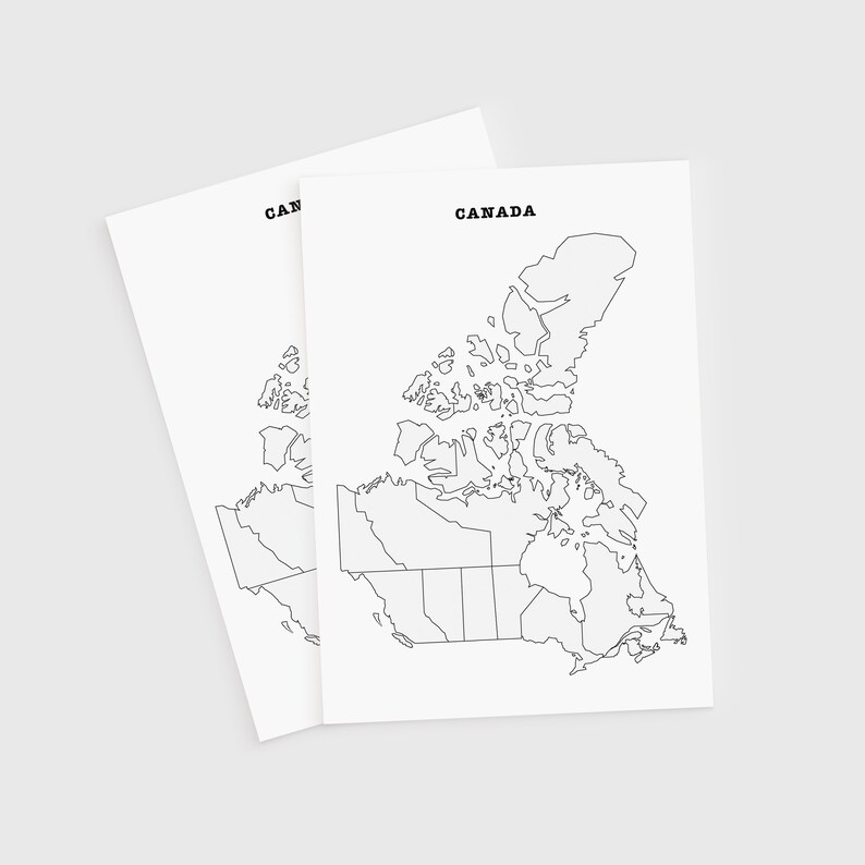 Blank Canada Map Printable Canada Sales Map Fill in Canada - Etsy