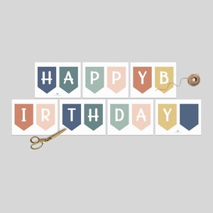 Colorful Happy Birthday Banner Printable: Birthday Bunting Garland ...