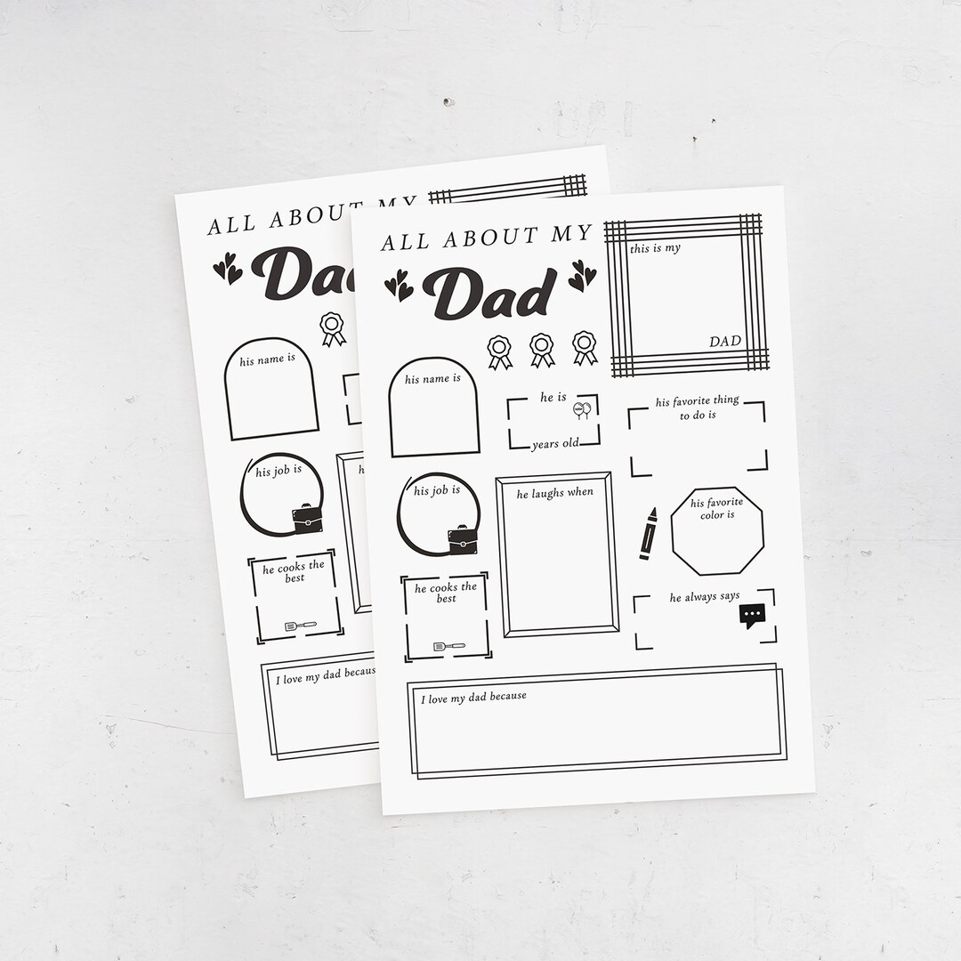 Father's Day Interview Printable: 'all About My Dad' Questionnaire (PDF ...
