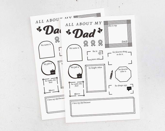 Father's Day Printable Interview for Kids, Includes Grandpa Interview ...