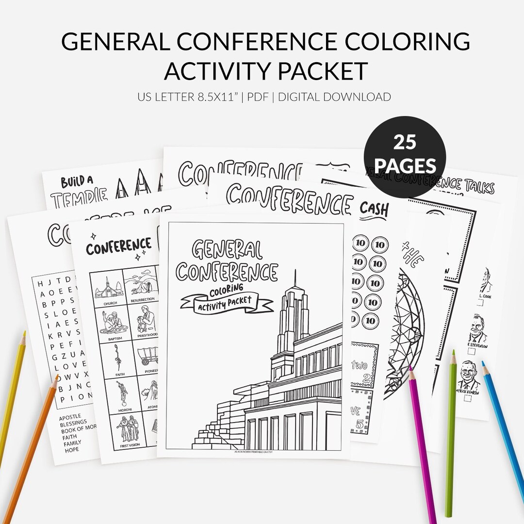 LDS General Conference Activity Packet: Primary Kids Coloring ...
