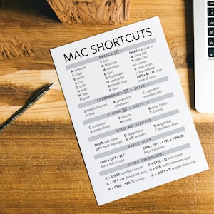 Mac Shortcut Reference Chart Keyboard Cheat Sheet for Mac OS - Etsy