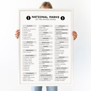 US National Parks Checklist Printable, 63 National Parks in the United ...