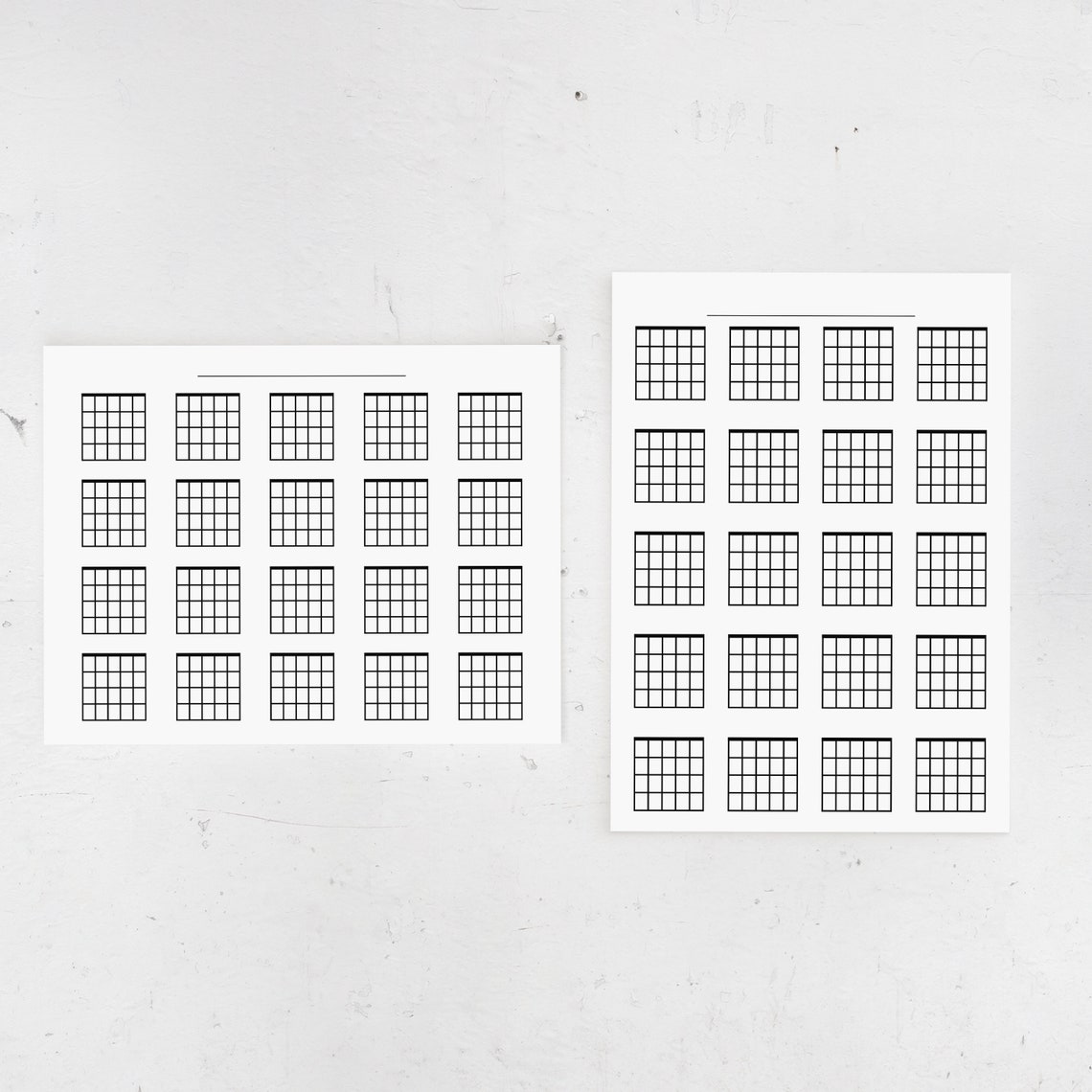 Printable Blank Guitar Chords Chart 20 Blank Chord Boxes - Etsy