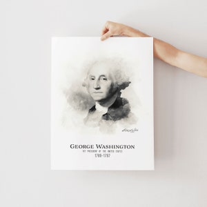 George Washington Printable Poster, US President Art Print, President ...