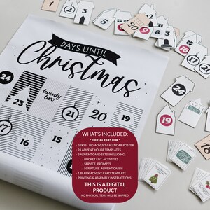 Huge Printable Advent Calendar With DIY Advent Houses 3 - Etsy