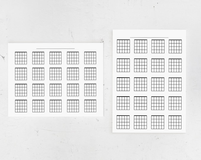 Blank Guitar Chord Charts for Beginners Printable at Home on Standard ...