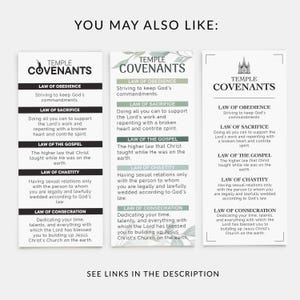 LDS Temple Covenants Printable: LDS Wall Art, Temple Laws Poster ...