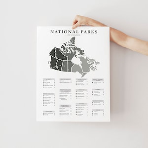 Canada National Parks Map Poster and Checklist Printable (digital ...