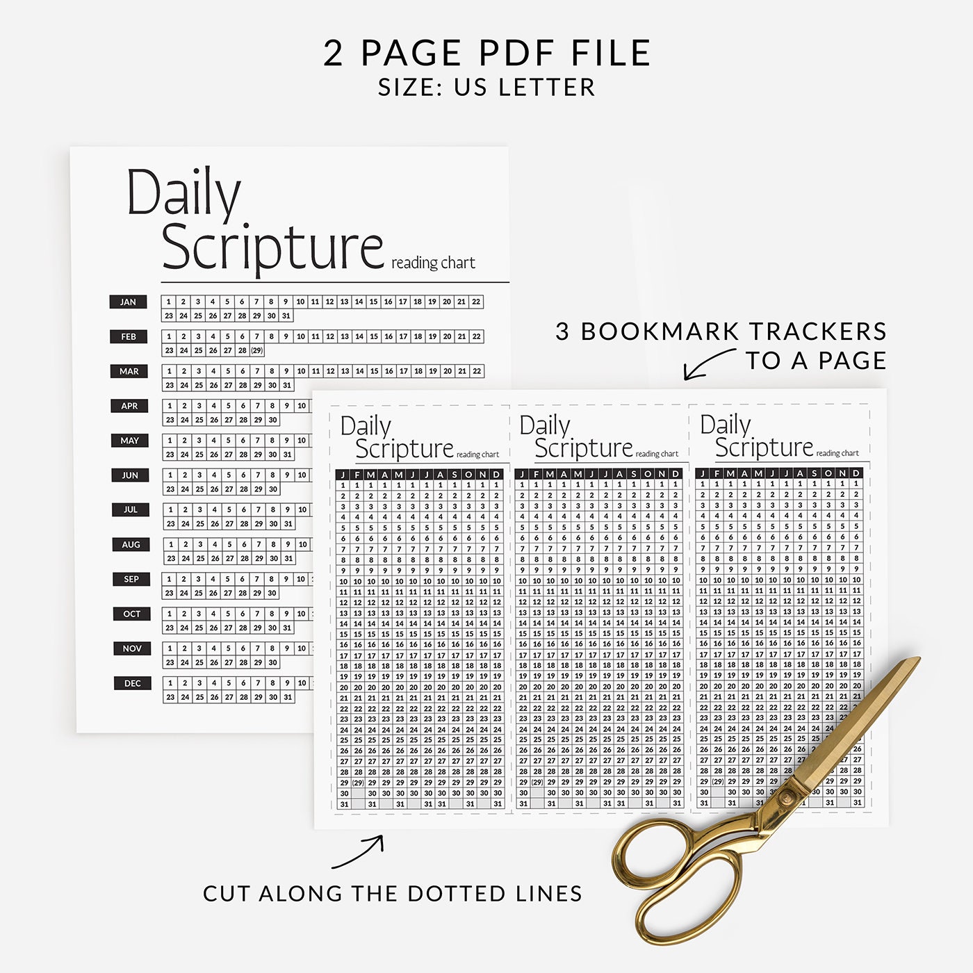 Daily Scripture Reading Tracker: Printable Full-page Scripture Reading ...