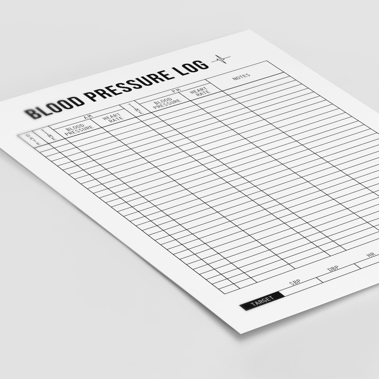 Printable Daily Blood Pressure Log: Heart Health Tracker for Home ...