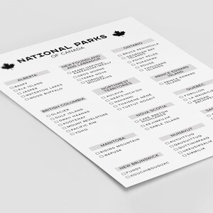 Canada National Parks Checklist Printable 48 National Parks - Etsy