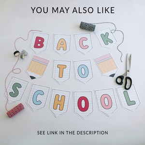 Printable First Day of School Banner: Back to School Decor, Classroom ...