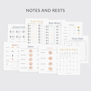 Beginner Music Theory Worksheets: 25-page Practice Sheets for Notes on ...