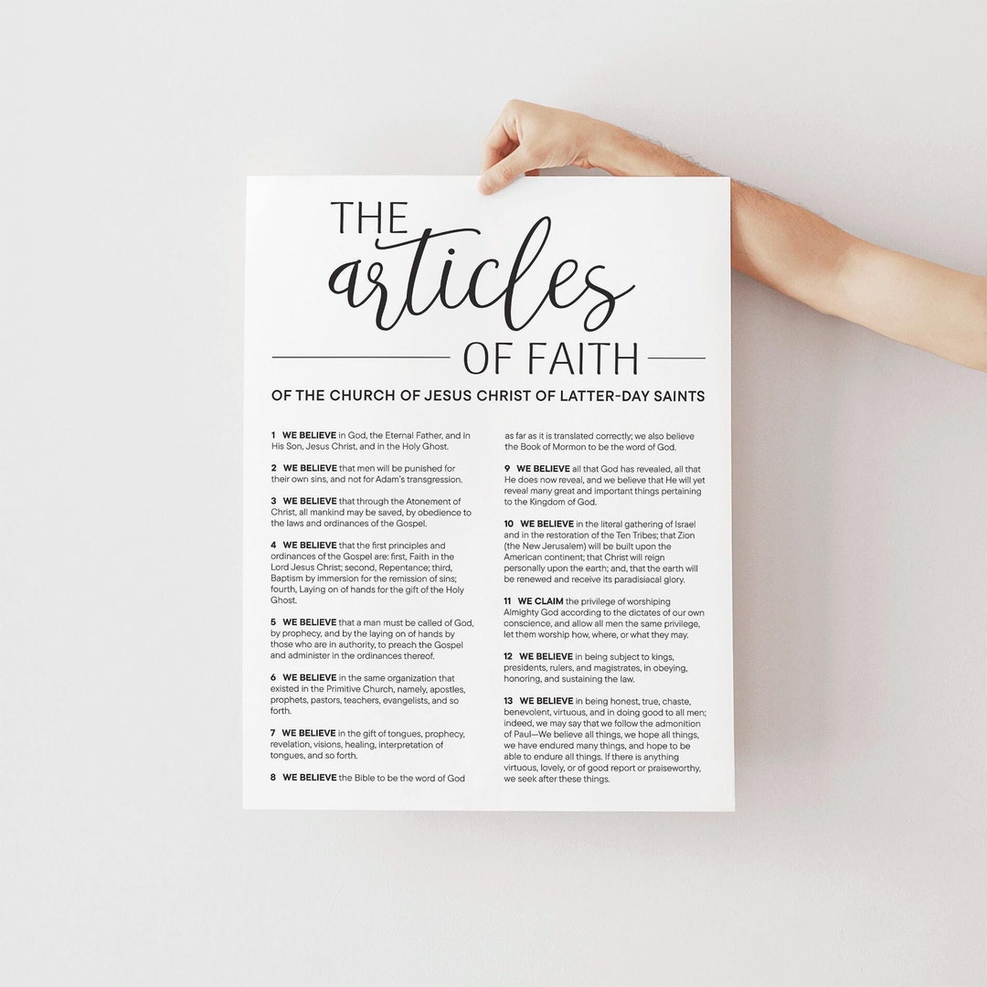 The Articles of Faith Printable, LDS Printable Wall Art, Latter-day ...