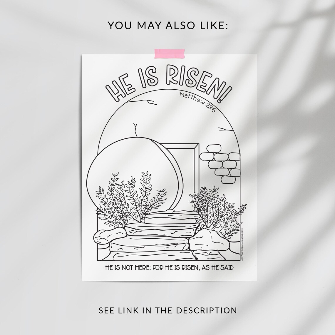 He is Risen Easter Coloring Page: Resurrected Christ, Easter Printable ...