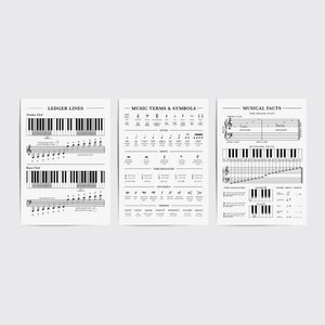Set of 12 Classic Music Theory Posters, Timeless Music Decor, Notes ...