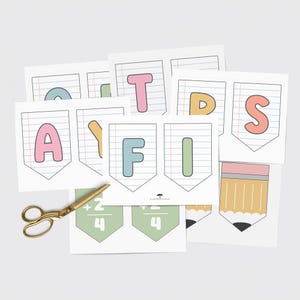 Printable First Day of School Banner: Back to School Decor, Classroom ...