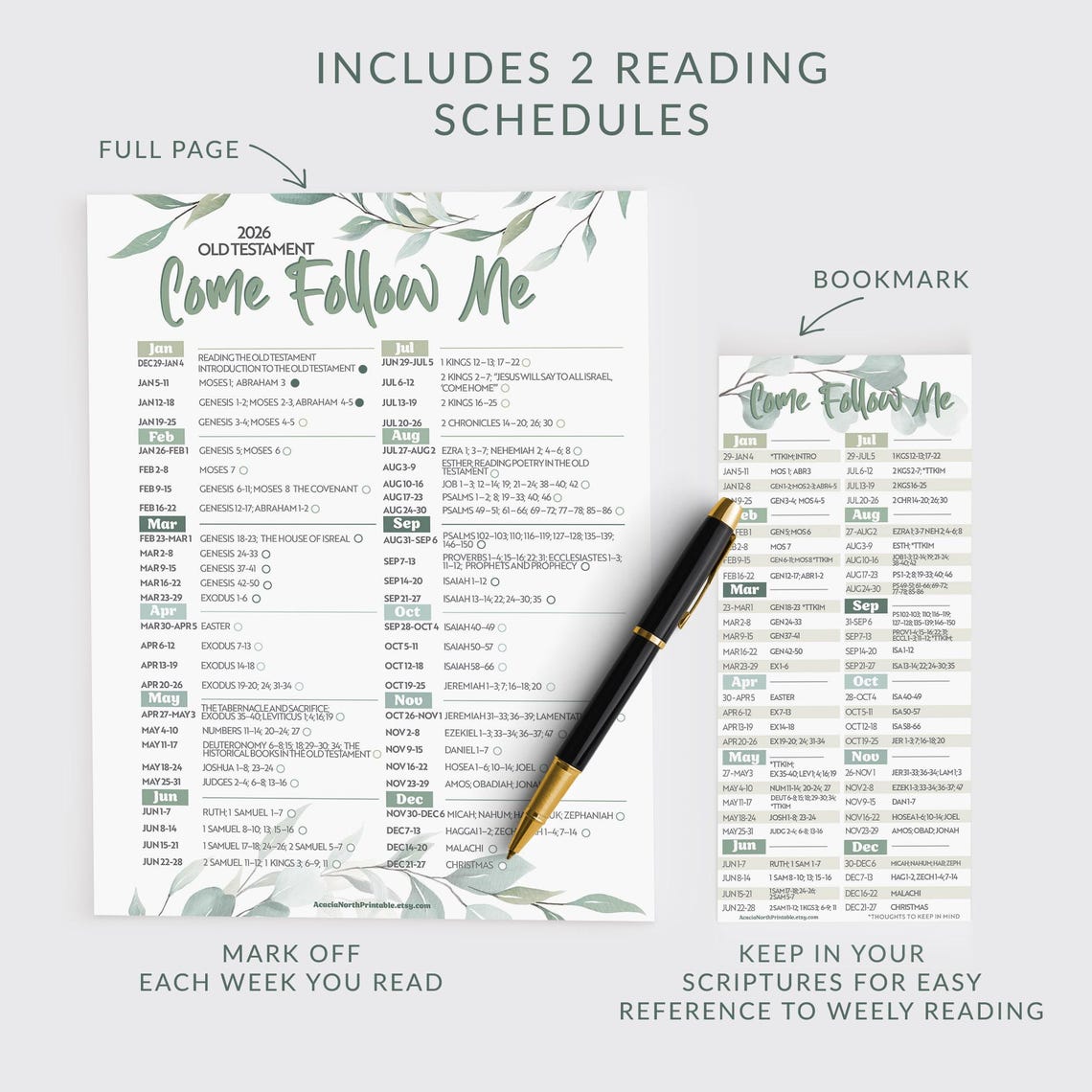 Come Follow Me Reading Schedule for 2026: Old Testament Study Tracker ...