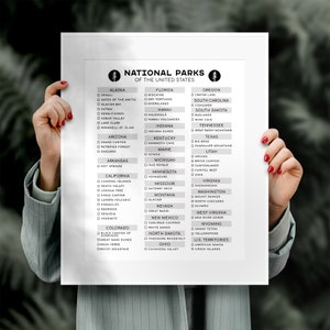 US National Parks Checklist Printable, 63 National Parks in the United ...