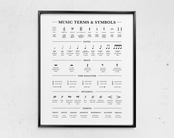 Music Symbols Chart - Etsy