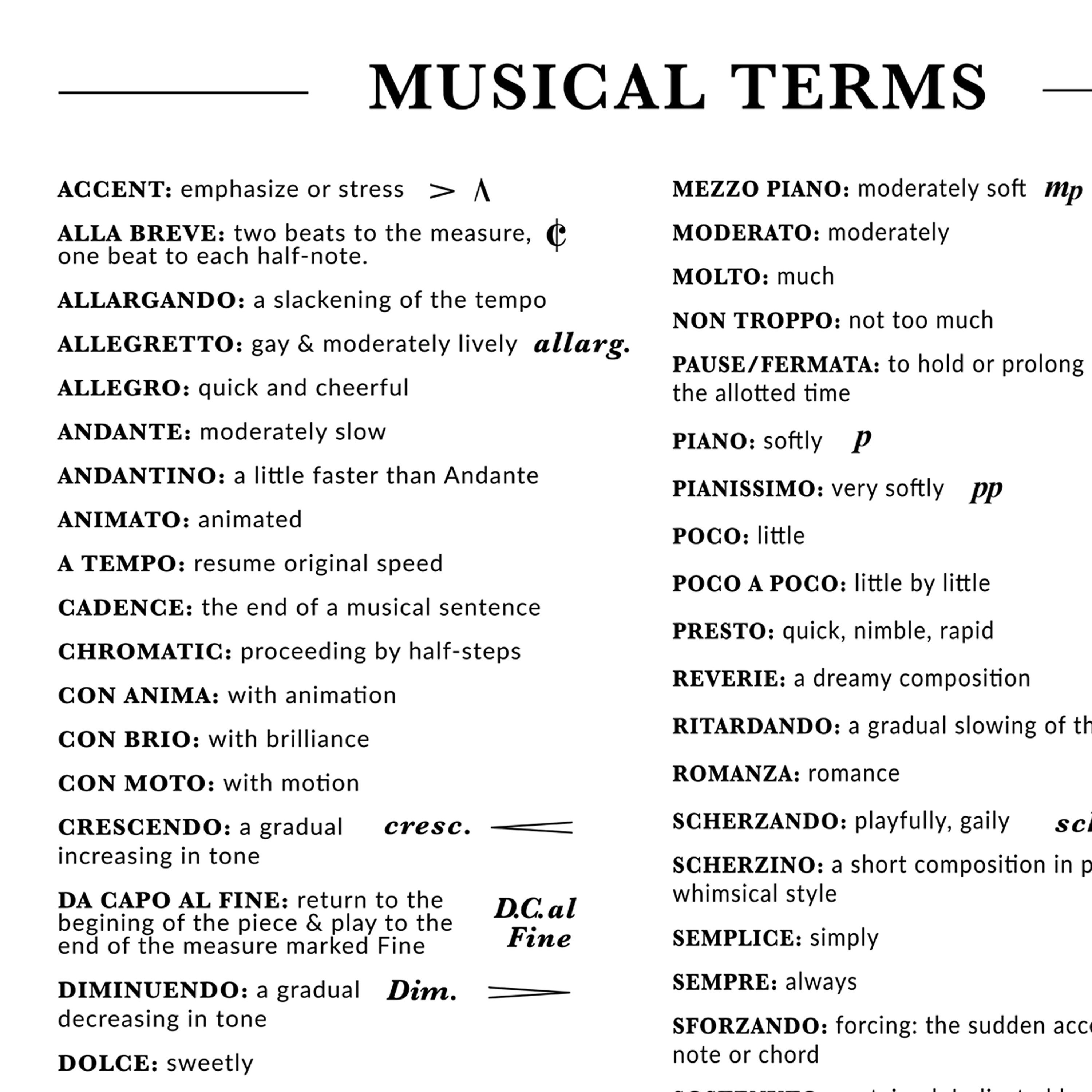 Tempo Music Terms
