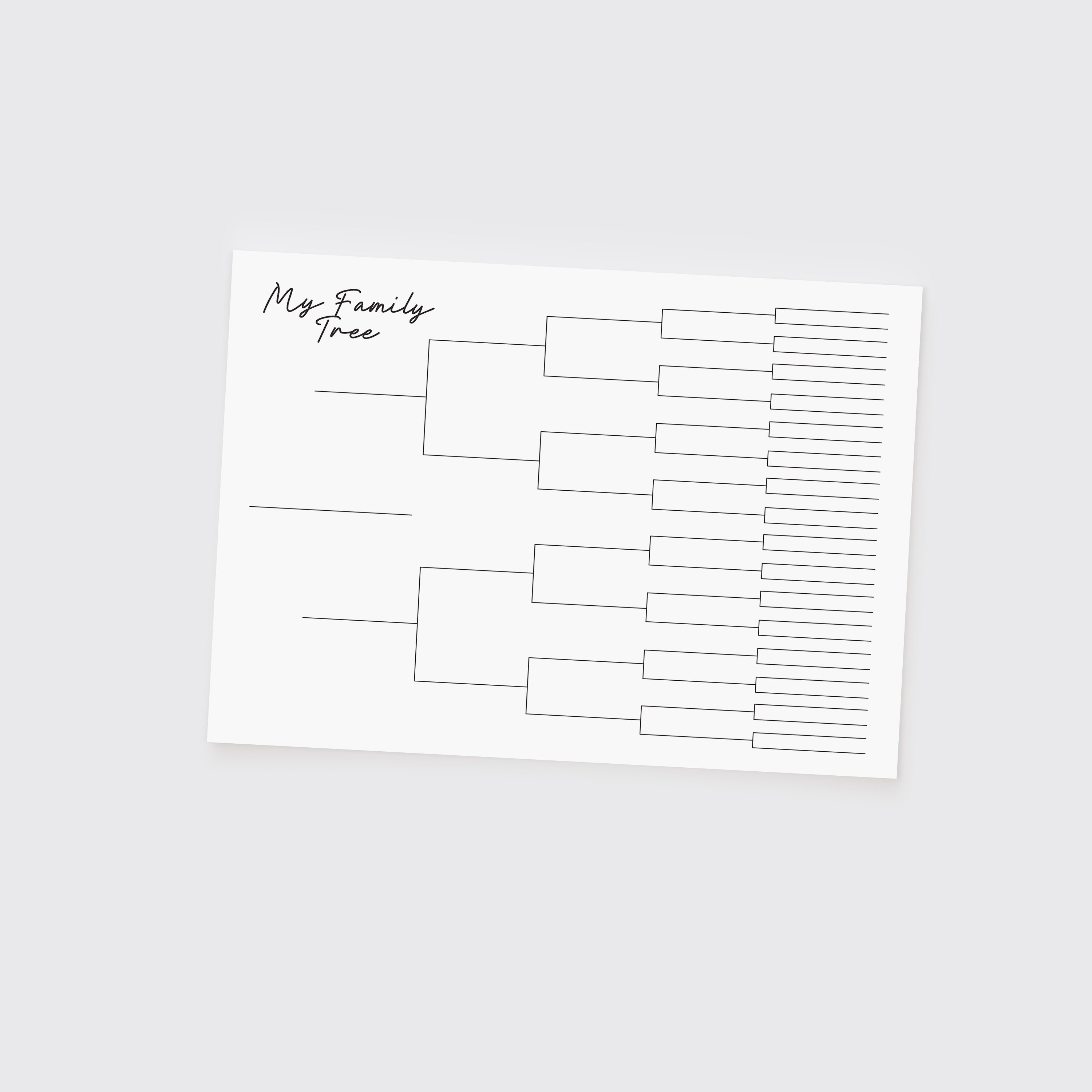 Blank Genealogy Chart Horizontal Family History Template - Etsy