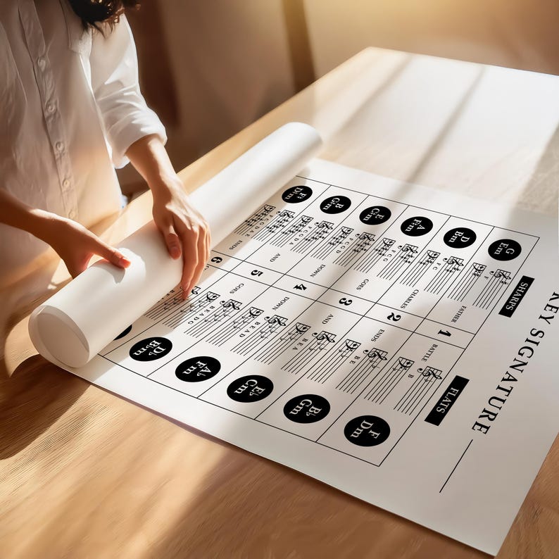 Printable Key Signature Chart: Music Theory Poster With Sharps, Flats ...