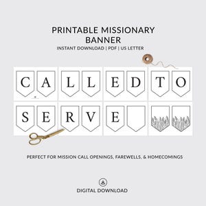 Called to Serve Banner Printable, LDS Missionary Garland for Misson ...