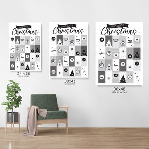 Huge Printable Christmas Countdown Poster Big Black and White - Etsy
