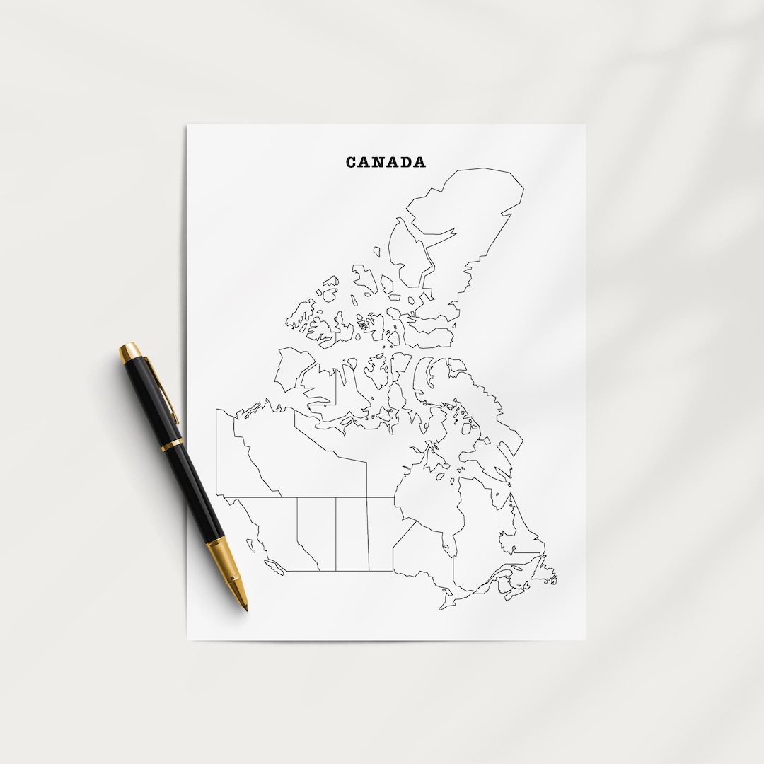 Blank Canada Map Printable: Unlabeled Canada Outline, Provinces Quiz ...