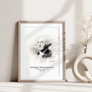 George Washington Printable Poster, US President Art Print, President ...