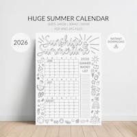 Summer Planner 2025 Kids Calendar Printable, Summer Bucket List, Summer ...