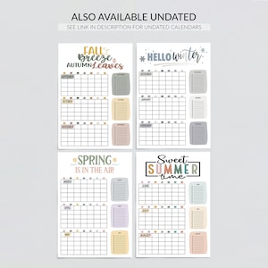 Huge Seasonal Calendar Set of 4, Winter 2024-2025, Spring 2025, Summer ...