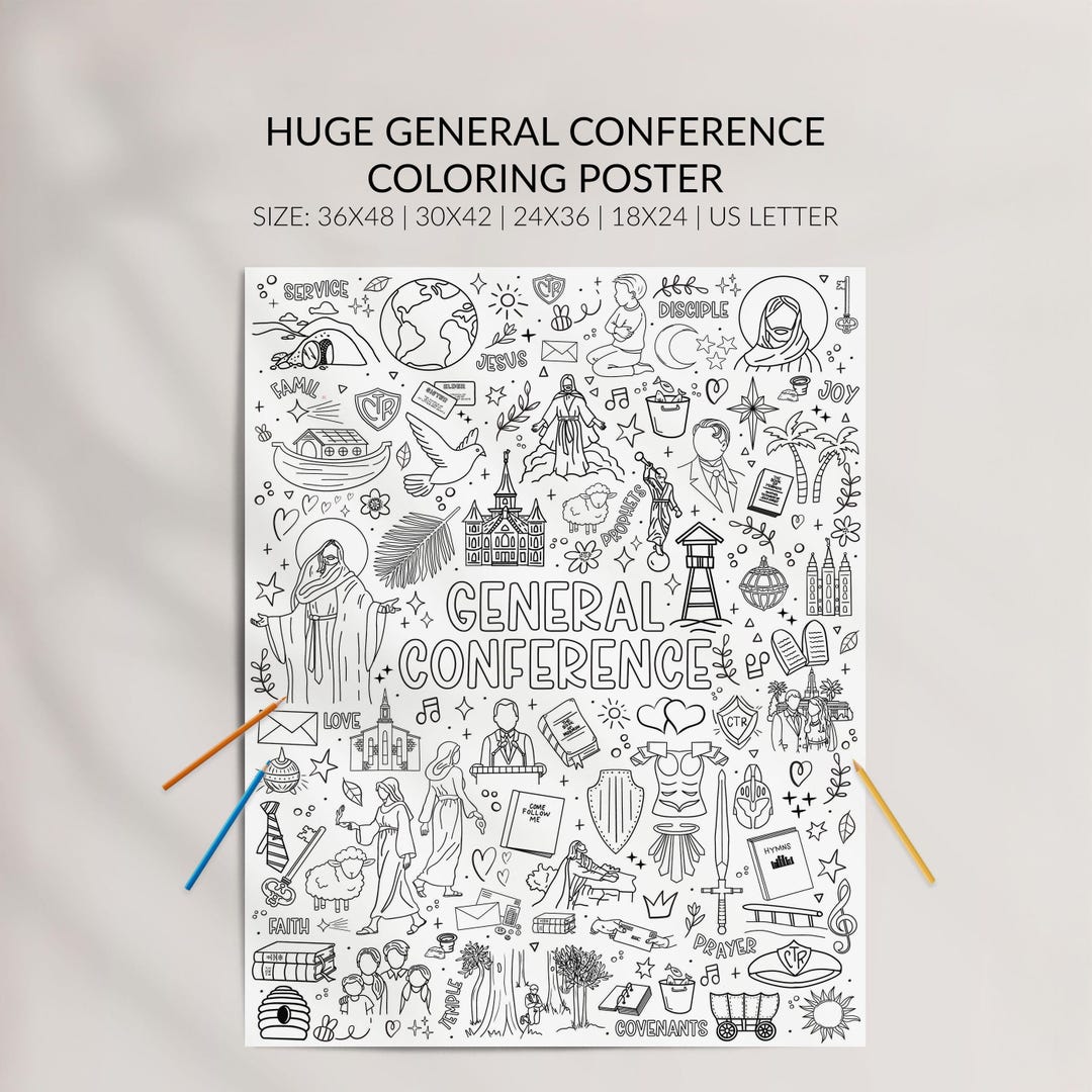 LDS General Conference Coloring Poster for Kids (digital Download) - Etsy