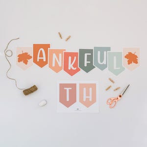 Printable Thanksgiving Banner, Thankful Banner, Colorful DIY ...