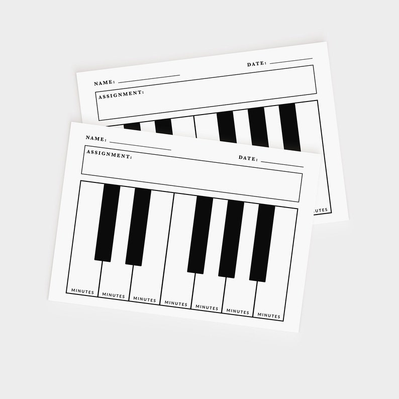 Weekly Piano Practice Chart Printable: Student Assignment Log ...
