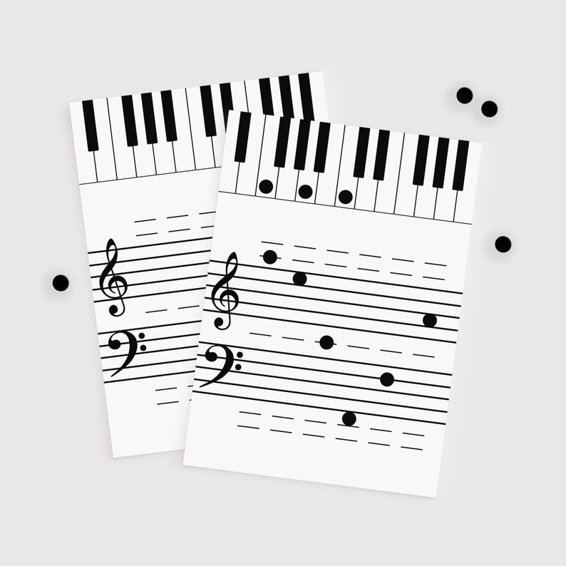 Music Staff and Piano Keyboard Printable Piano Note Practice - Etsy